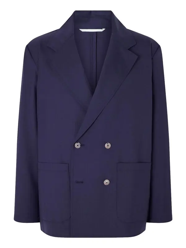 De Bonne Facture Double-breasted Wool Suit Jacket - Blue