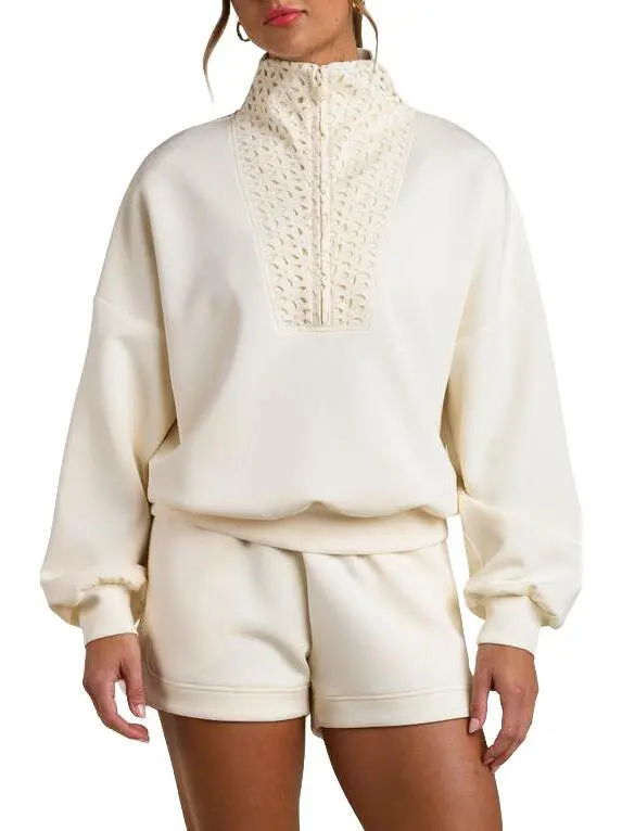 La Blanca Cloudset Lounge Half Zip Top - Chalk