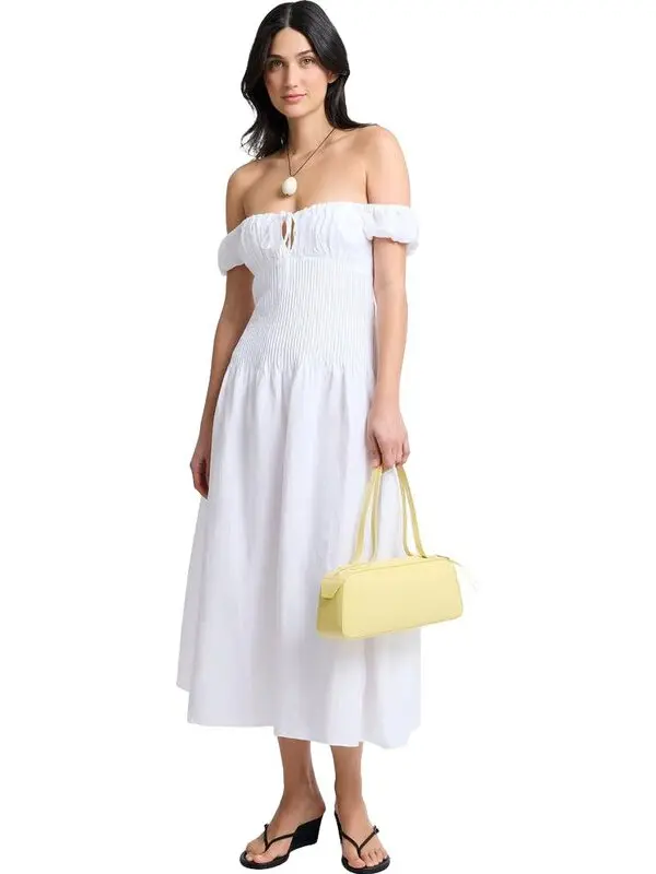 Onia Off-shoulder Midi Dress - White