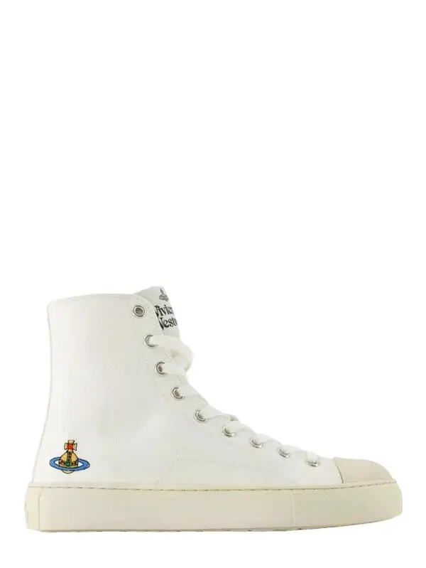 VIVIENNE WESTWOOD Plimsoll Orb-embroidered Sneakers - White