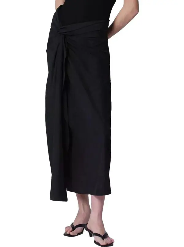 RÓHE Twisted Midi Skirt - Black