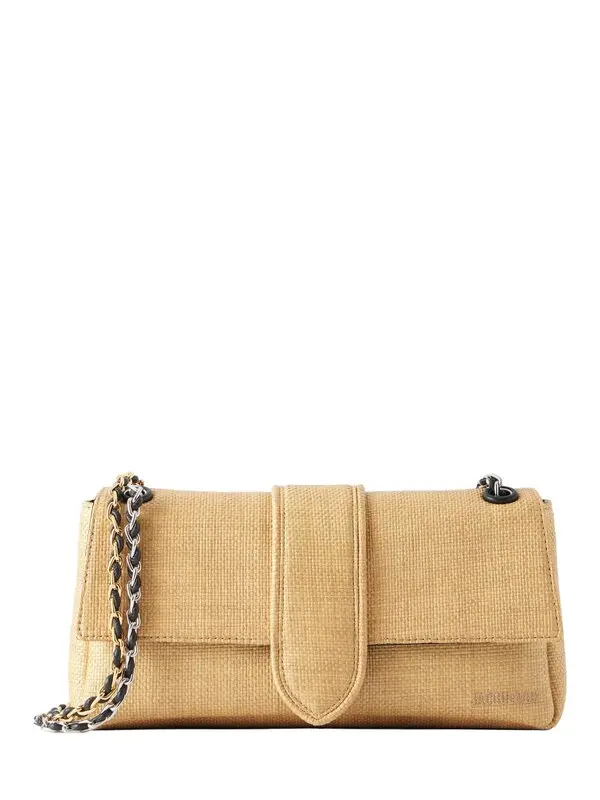 Jacquemus Le Bambino Chaîne Raffia-effect Shoulder Bag - Neutral