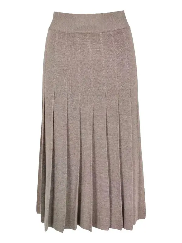 JEAN PAUL GAULTIER Pleated Knitted Midi Skirt - Neutrals