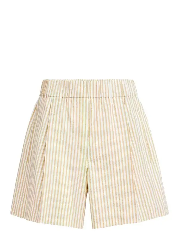 Brunello Cucinelli Striped Seersucker Shorts - Yellow