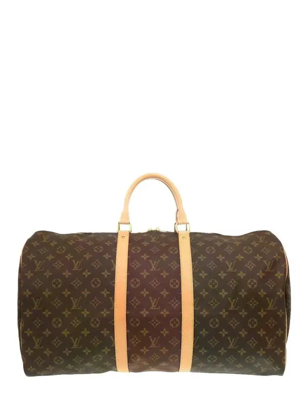 LOUIS VUITTON Monogram Keepall 55 Travel Bag - Brown