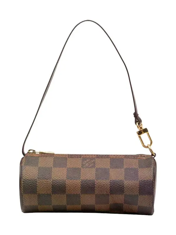 LOUIS VUITTON Damier Ebene Papillon Pochette Handbag - Brown