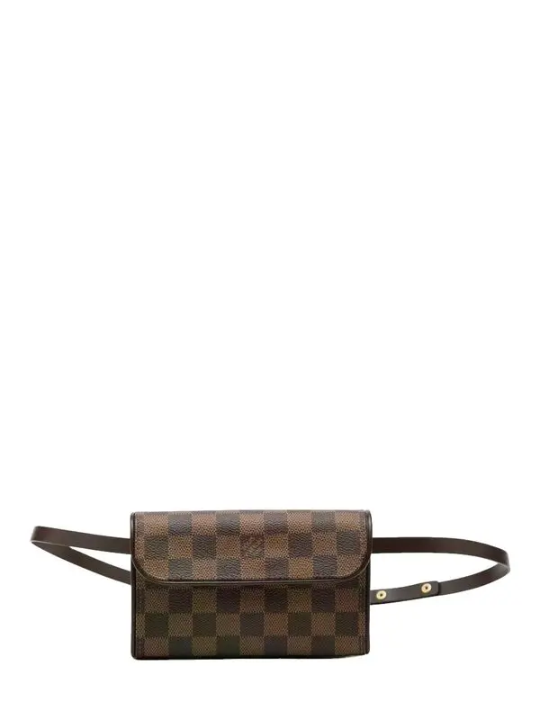 LOUIS VUITTON 2006 Damier Ebene Pochette Florentine Belt Bag - Brown