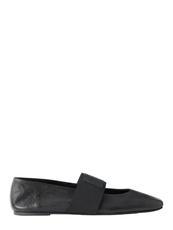 Givenchy Logo-appliquéd Leather Ballerina Flats - Black