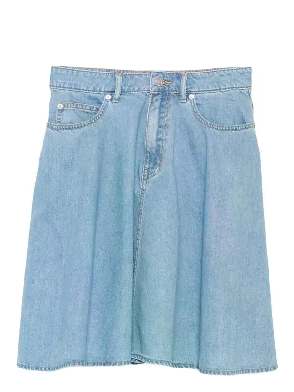 AGNES B. A-line Denim Skirt - Blue