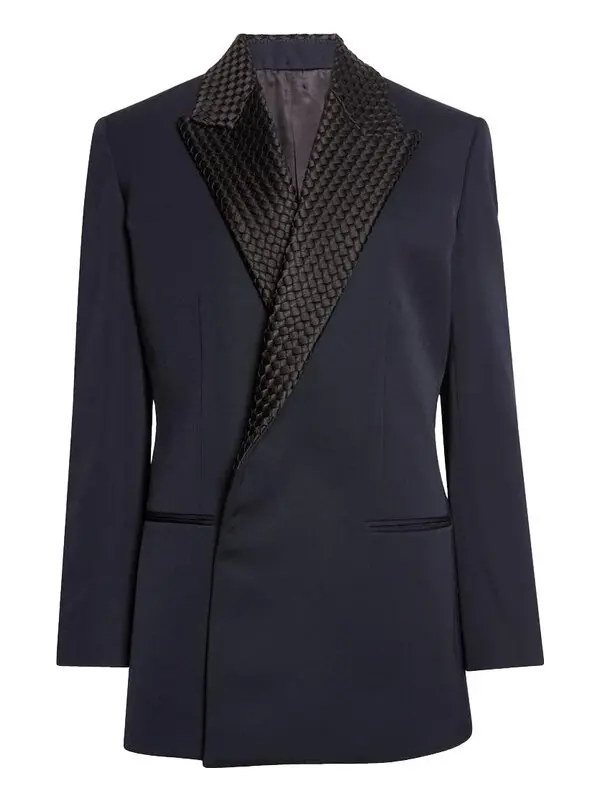 Bottega Veneta Intrecciato Lapel Blazer - 4071 Midnight Blue