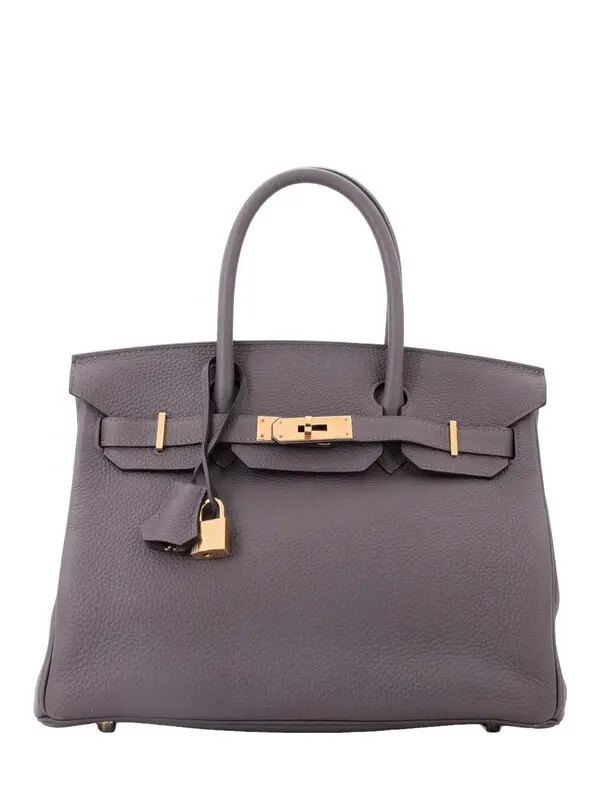 Hermès Birkin 30 Handbag Togo Leather With Gold Hardware - Etain