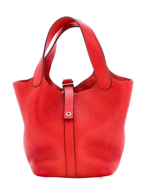 Hermès Picotin Lock Bag Clemence Pm - Rouge Casaque