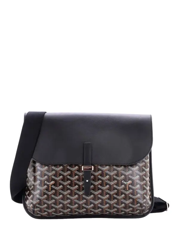 Goyard Coursier Messenger Bag Coated Canvas And Leather - Black