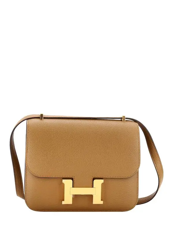 Hermès Constance Nm Bag Chevre Mysore 18 - Bronze Dore