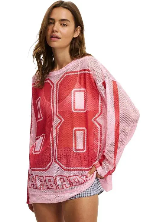 COTTON ON Long Sleeve Mesh Graphic Tee - 98 Barbados  Fairy Tale