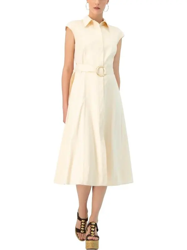 IVONNE Midi Shirt Dress - Sand