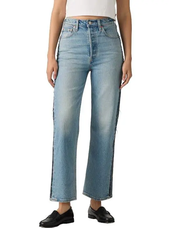 LEVI'S Ribcage Deconstructed High-waist Ankle Jeans - Upon Reflection Rc