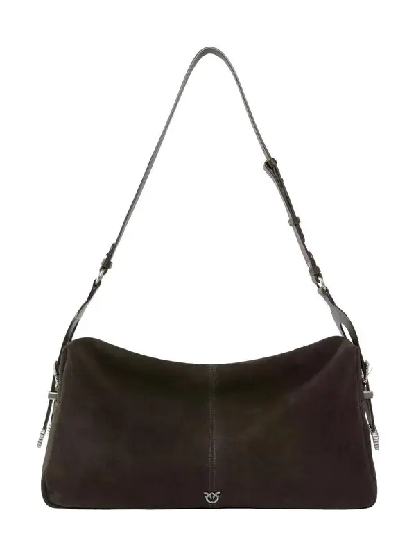 Pinko Keeper Buckle-detail Suede Shoulder Bag - Brown