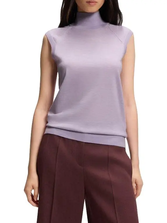 BOSS Virgin Wool Turtleneck Tank - Lavendar Tide