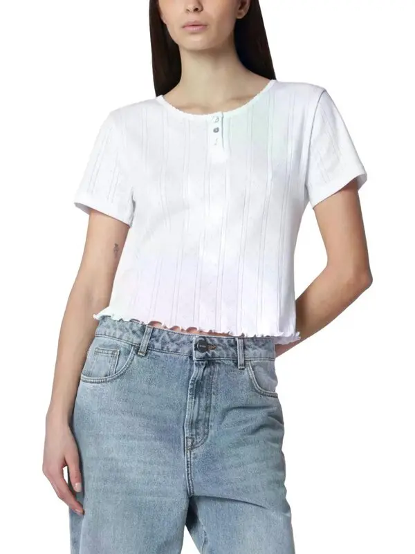 RÓHE Pointelle-knit T-shirt - White