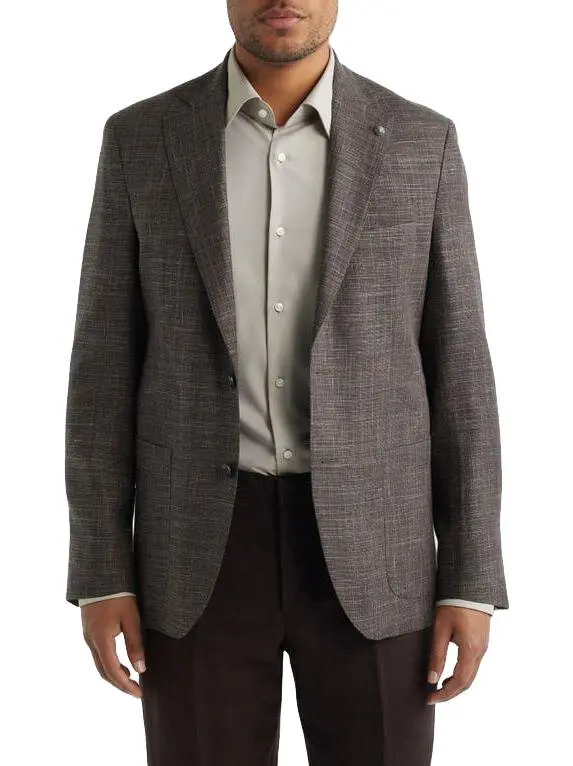 JACK VICTOR Hampton Slub Wool Blend Sport Coat - Brown
