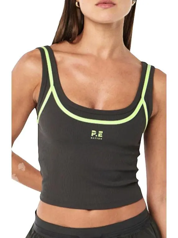 P.E Nation Forward Crop Tank - Caviar/washed Lime