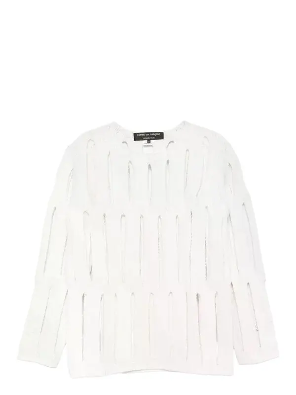 Comme Des Garçons Cut-out Knit Sweater - White