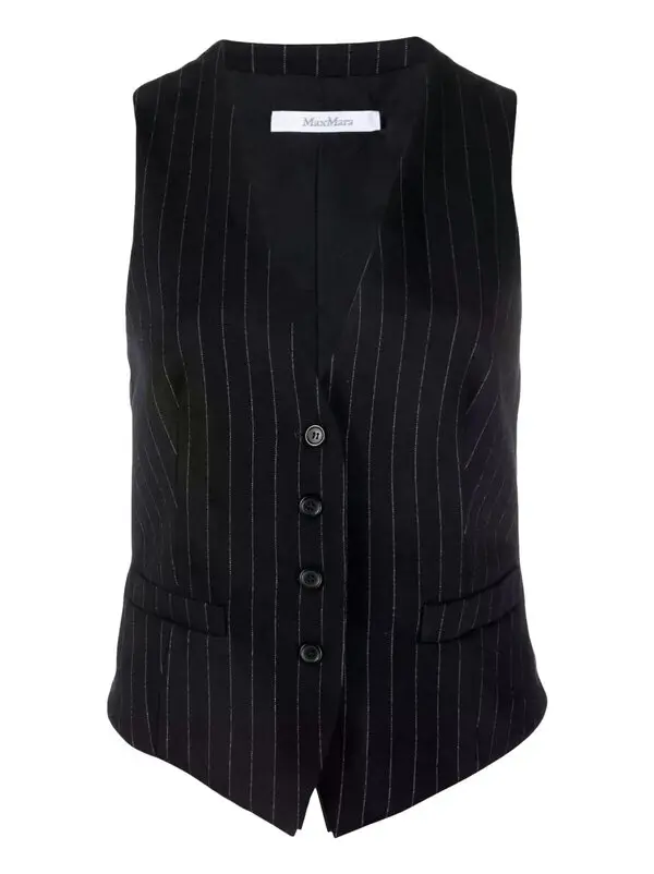 Max Mara Pinstripe Sleeveless Waistcoat - Blue
