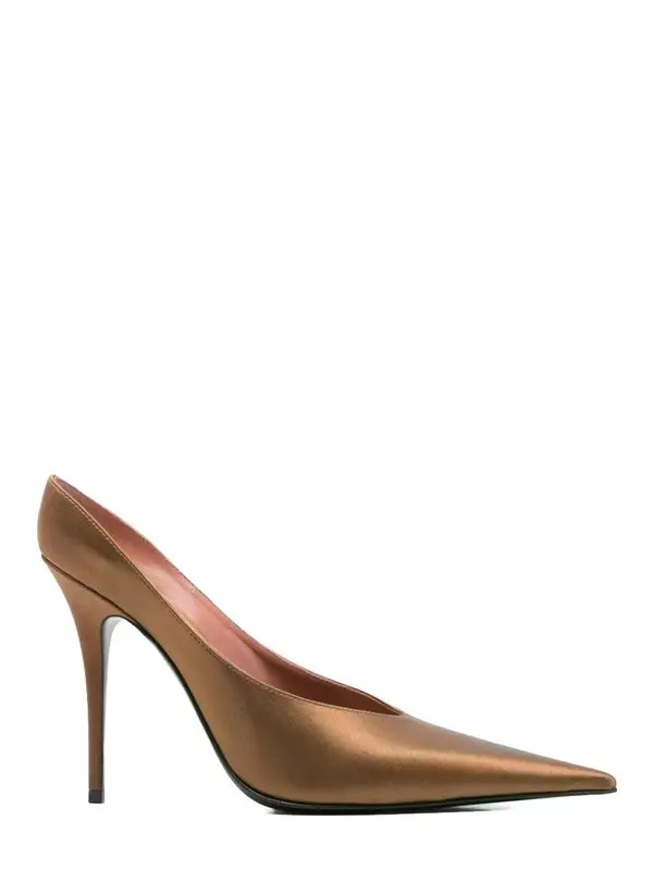 Amina Muaddi Anok Pointed-toe Pumps - Brown