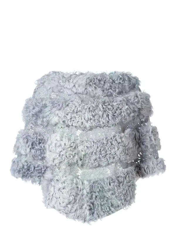 Valentino Garavani Lace Panelled Cape - Grey