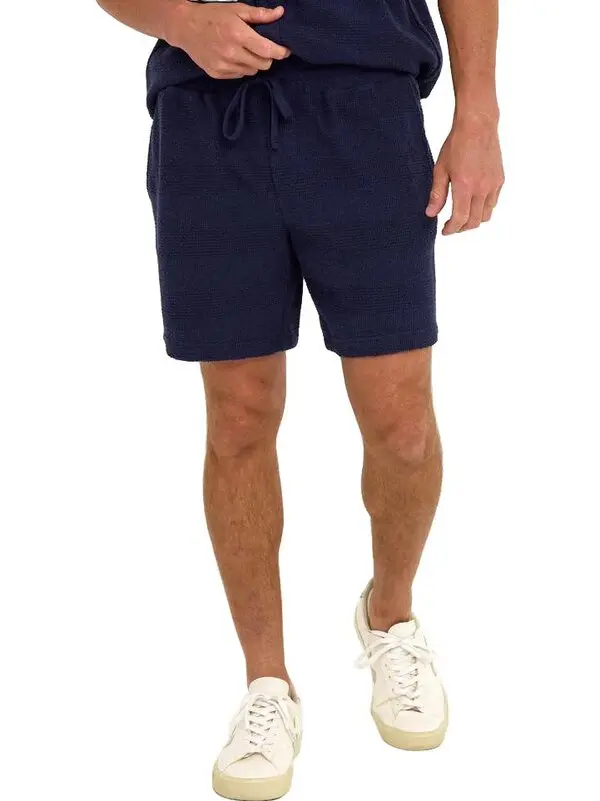 THREADS 4 THOUGHT Striped Jacquard Terry Cloth Shorts - Stargazer