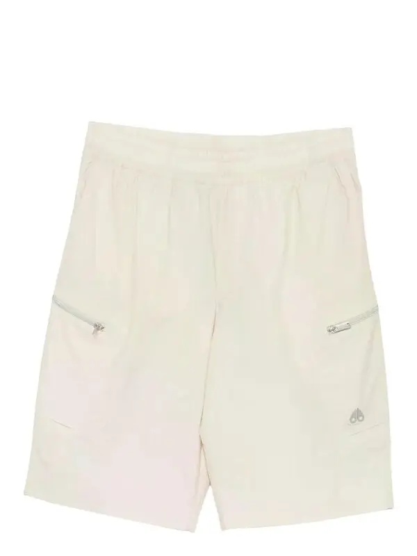 Moose Knuckles Logo-plaque Zip-pocket Shorts - Neutrals