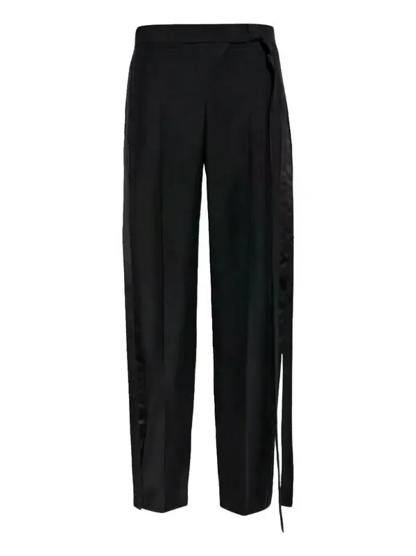 Alexander McQueen Satin-trim Draped Trousers - Black