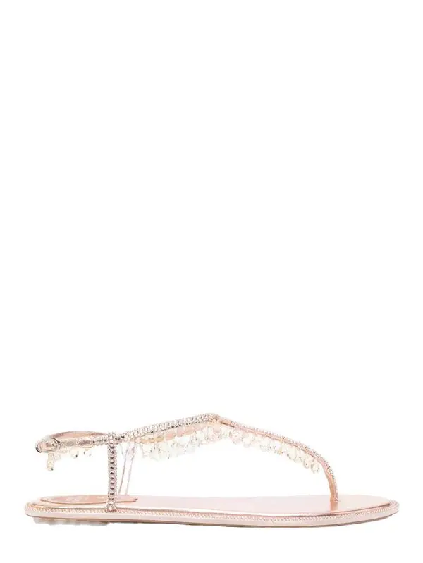 Rene Caovilla Chandelier Crystal-embellished Slingback Sandals - Pink