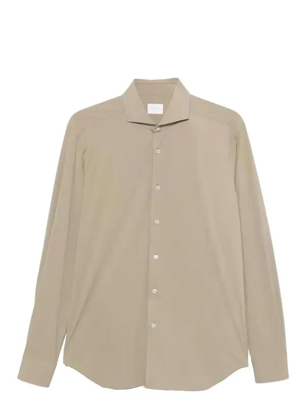 XACUS Spread-collar Long-sleeve Shirt - Neutrals