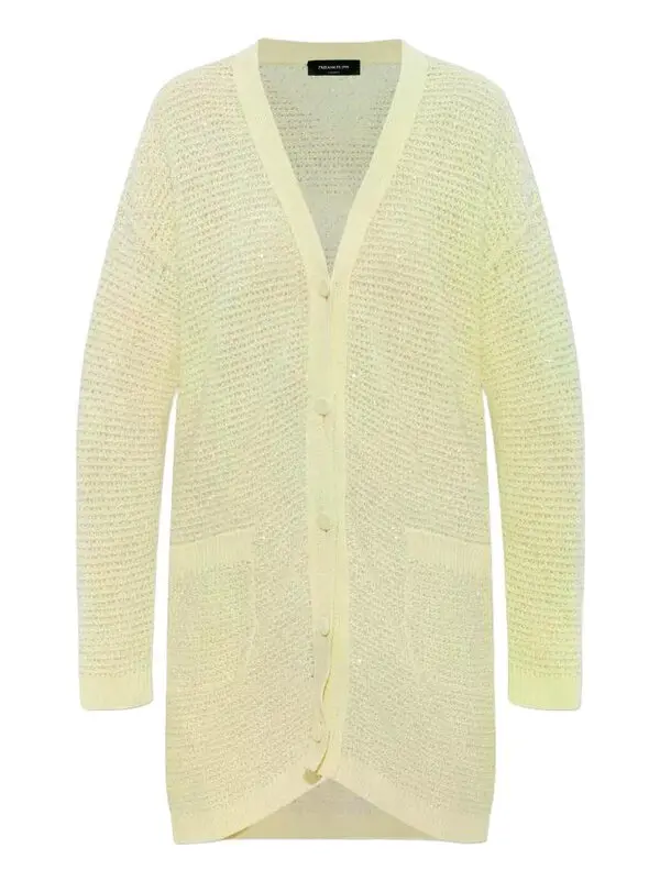 Fabiana Filippi Sequin-embellished Open-knit Cardigan - Yellow