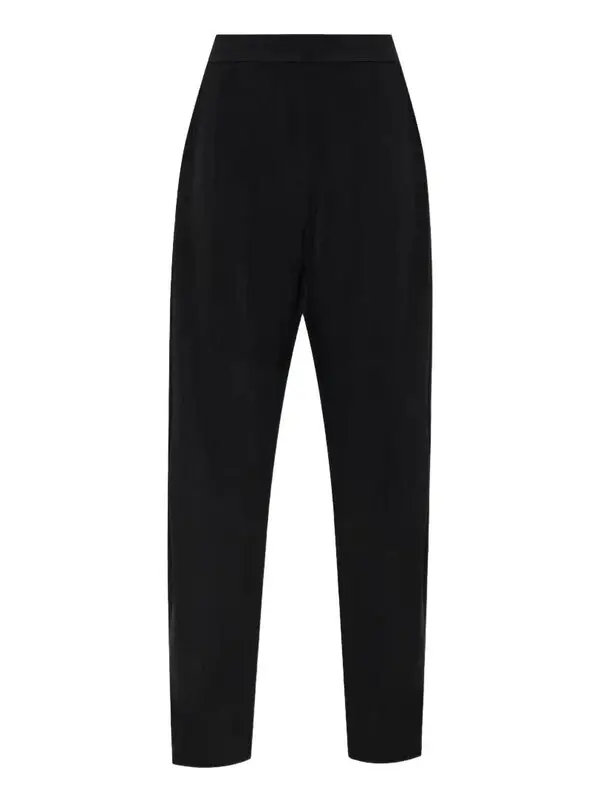 Emporio Armani Pleated Straight-leg Trousers - Black