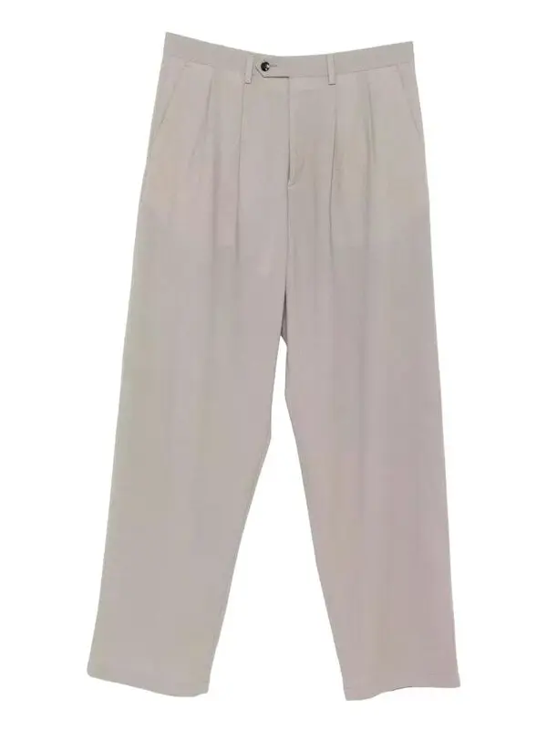 LC23 Pleated Twill-weave Trousers - Grey