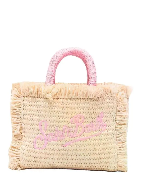 MC2 SAINT BARTH Embroidered Fringe Tote Bag - Neutrals