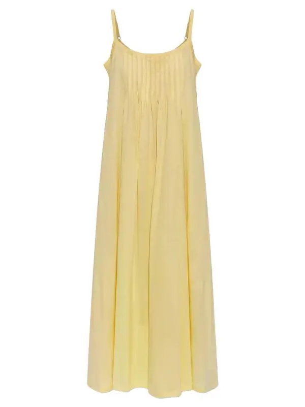 Hanro Juliet Pleated-detail Sleeveless Dress - Yellow