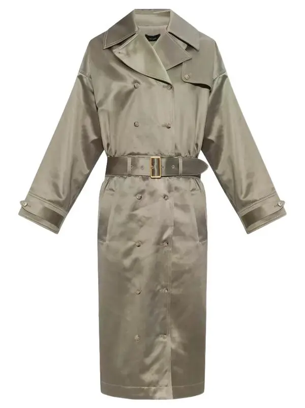 WILLY CHAVARRIA Double-breasted Belted Midi Dress - Green