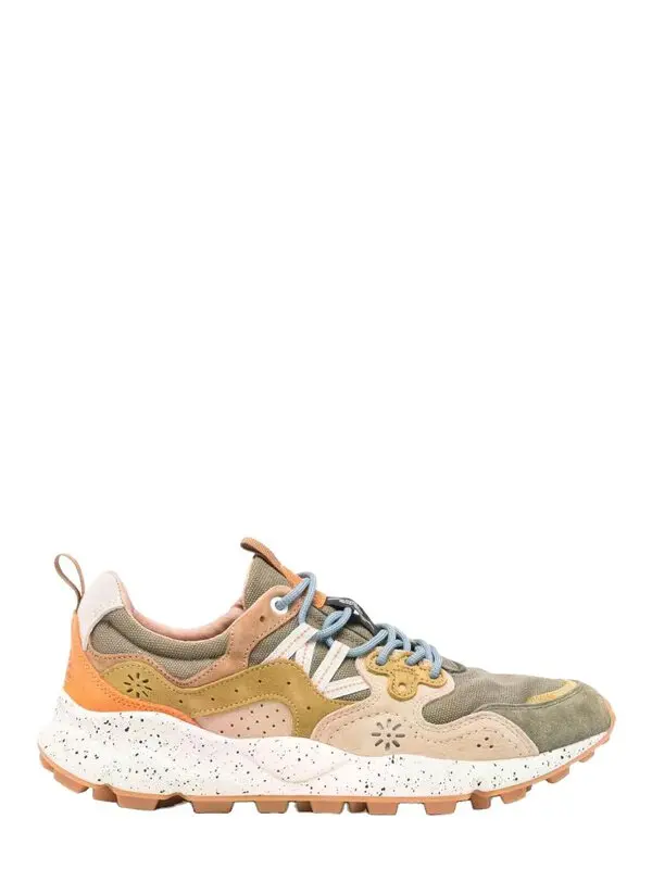 FLOWER MOUNTAIN Yamano Panelled Suede-trim Sneakers - Green