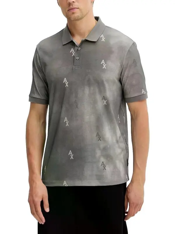 Armani Exchange Logo-pattern Polo Shirt - Grey