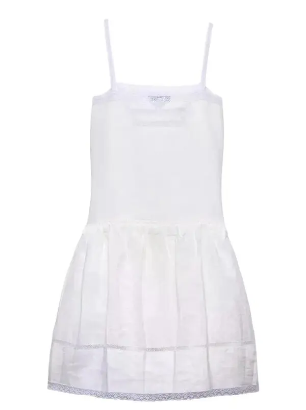 Prada Embroidered Linen Dress - White