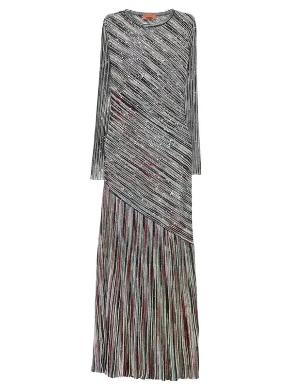 Missoni Sequin-embellished Striped Maxi Dress - Black