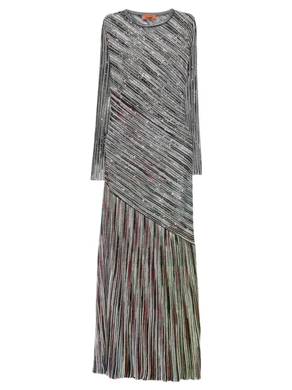 Missoni Sequin-embellished Striped Maxi Dress - Black