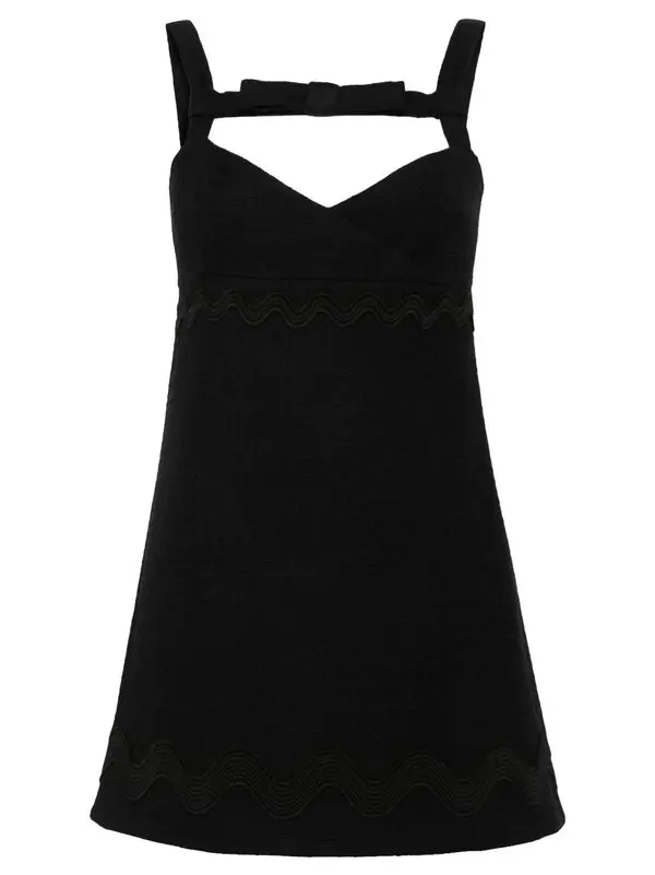 PATOU Scallop-trim Mini Dress - Black