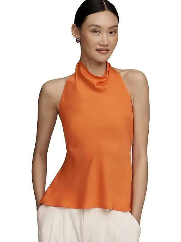 Maeve Jamie Satin Halter-neck Tank - Red