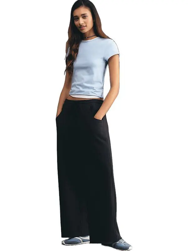 DAILY PRACTICE BY ANTHROPOLOGIE Easy Mile Wide Leg Pants - Black Onyx
