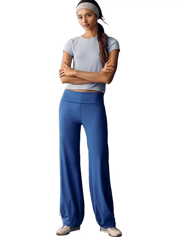 DAILY PRACTICE BY ANTHROPOLOGIE Daily Practice Waypoint Bubble Pants - Neon Cobalt